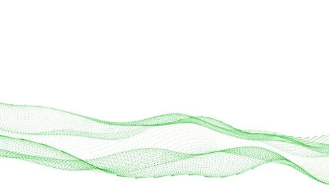 Green color dot line wave animation whit... | Stock Video | Pond5
