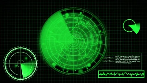 Green color radar on black background .R... | Stock Video | Pond5
