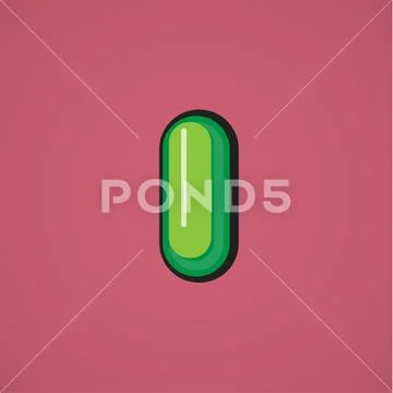 Green comic character from a fontset, vector illustration ~ Clip Art ...