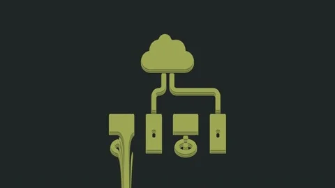 Green Computer network icon isolated on ... | Stock Video | Pond5