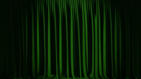 Green curtains opening and closing with ... | Stock Video | Pond5