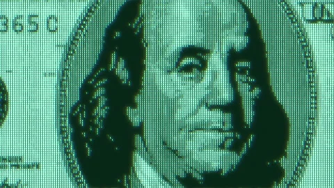 Green digital 100 dollar bill abstract b... | Stock Video | Pond5