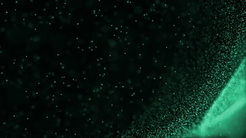 Green digital particle wave flow with bo... | Stock Video | Pond5