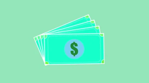 Green dollar bill icon animated on a bla... | Stock Video | Pond5
