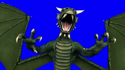 Green Dragon - Scary Guard - Front View ... | Stock Video | Pond5