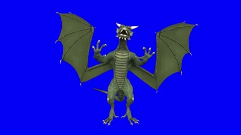 Green Dragon - Scary Guard - Front View ... | Stock Video | Pond5
