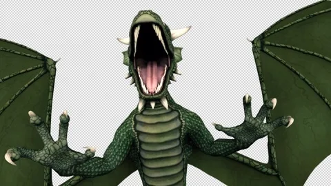 Green Dragon - Scary Guard - Front View ... | Stock Video | Pond5