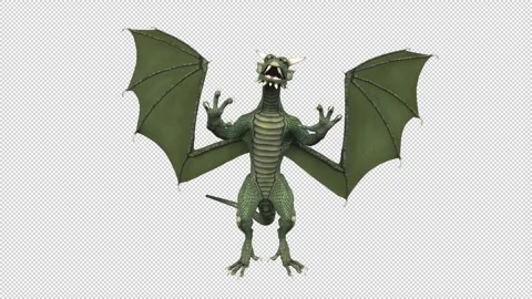 Green Dragon - Scary Guard - Front View ... | Stock Video | Pond5