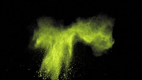 Green dust discharge from the center on ... | Stock Video | Pond5