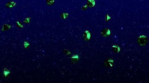 Green emeralds falling with night sky in... | Stock Video | Pond5