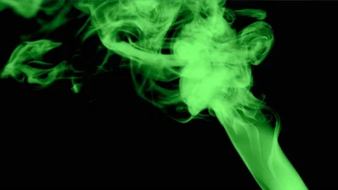 Green evaporation or of gas of smoke on ... | Stock Video | Pond5