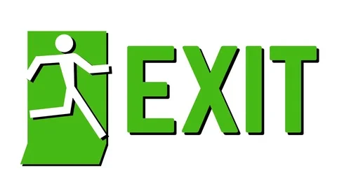 Green exit icon sign animation loop | Stock Video | Pond5
