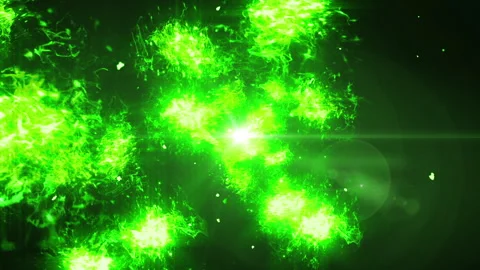 green explosion shine fire particle loop... | Stock Video | Pond5