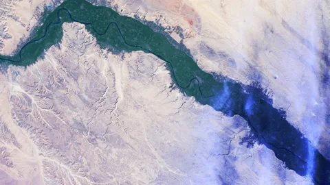 Green fertile land along course of Nile ... | Stock Video | Pond5