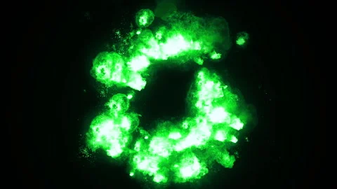 green fire ball blast explosion animatio... | Stock Video | Pond5