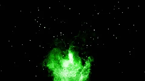 green Fire flame burn smoke animation | Stock Video | Pond5