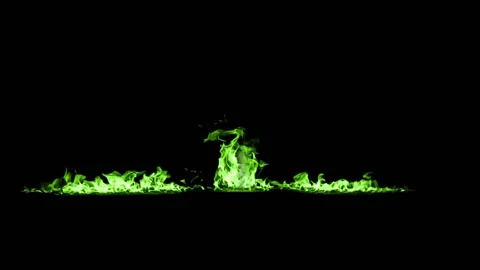 green fire flame effect animation | Stock Video | Pond5