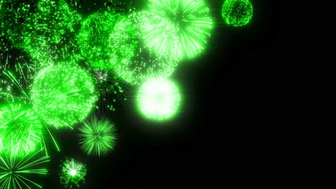 Green fire works particle effect animati... | Stock Video | Pond5
