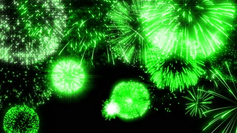 Green fire works particle effect animati... | Stock Video | Pond5
