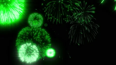 Green fire works particle effect animati... | Stock Video | Pond5