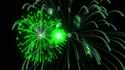 Green fire works particle effect animati... | Stock Video | Pond5