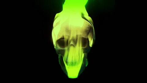 Green Flame Skull Wallpaper