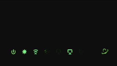Green flashing router lights on dark bac... | Stock Video | Pond5