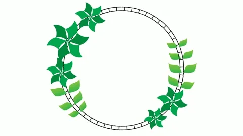 Green flower round frame animation | Stock Video | Pond5