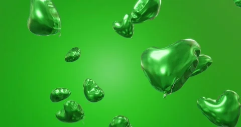Green foil balloons in the shape of a he... | Stock Video | Pond5