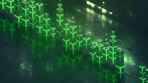 Green futuristic volume meter graph seam... | Stock Video | Pond5