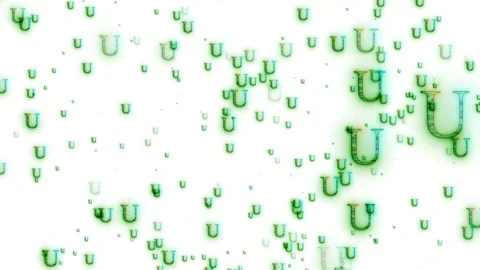 Green glowing alphabet letter particle c... | Stock Video | Pond5