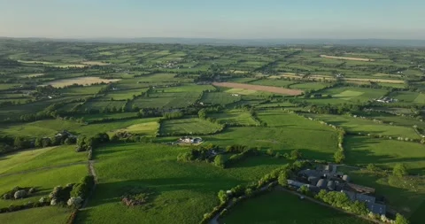 Green grass fields of Ireland - flying o... | Stock Video | Pond5