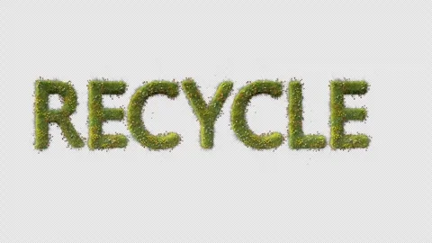Green Grass RECYCLE Title On Alpha | Stock Video | Pond5
