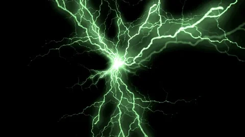 Green Lightnings Thunders Storm Animatio... | Stock Video | Pond5
