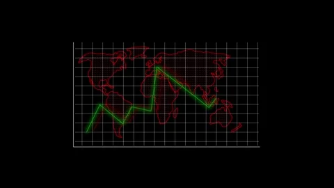 Green line graph animated on a black bac... | Stock Video | Pond5