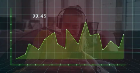 Green line graph animation over person w... | Stock Video | Pond5
