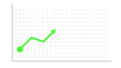Green Line Graph with Arrow Showing Gain... | Stock Video | Pond5