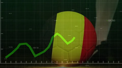 Green line graph plotting toward rotatin... | Stock Video | Pond5