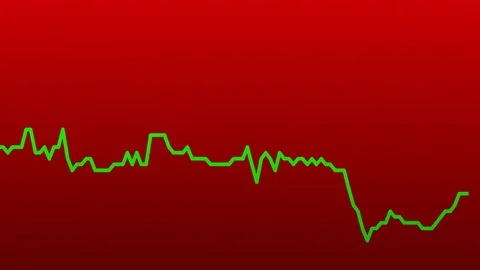 green line graph on red background chart... | Stock Video | Pond5
