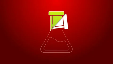 Green line Test tube and flask - chemica... | Stock Video | Pond5