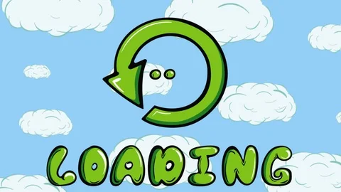 Green loading and clouds background | Stock Video | Pond5