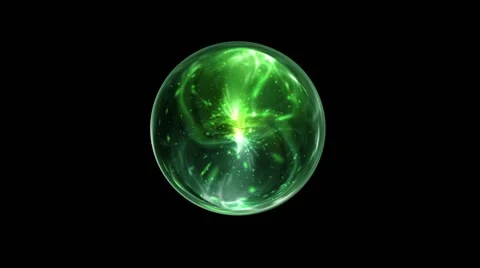 Green Magical Orb Spin on a Black Screen... | Stock Video | Pond5