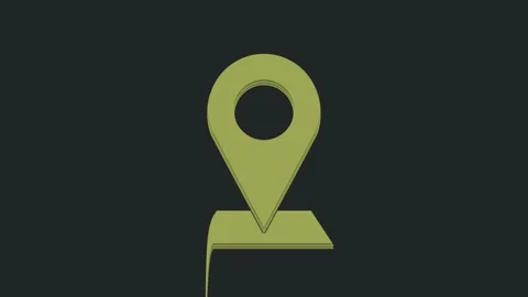 Green Map pin icon isolated on black bac... | Stock Video | Pond5