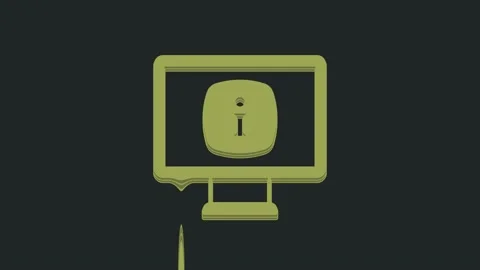Green Monitor with information icon isol... | Stock Video | Pond5