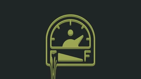 Green Motor gas gauge icon isolated on b... | Stock Video | Pond5