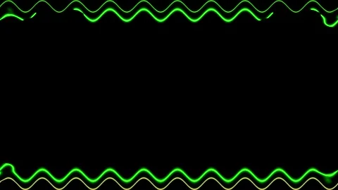 Green Neon Wavy Border on Black Backgrou... | Stock Video | Pond5