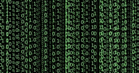 Green numbers as code rain on a black ba... | Stock Video | Pond5