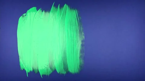 Green paint on blue screen paint brush #... | Stock Video | Pond5