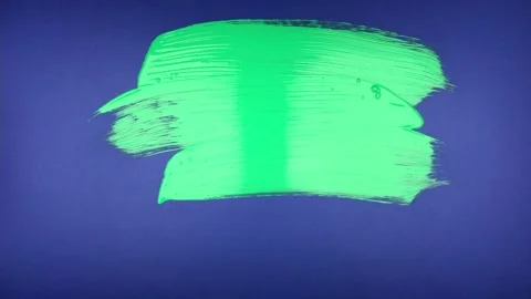 Green paint on blue screen paint brush #... | Stock Video | Pond5