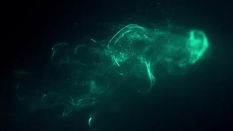 Green Particles Explosion on Black Backg... | Stock Video | Pond5